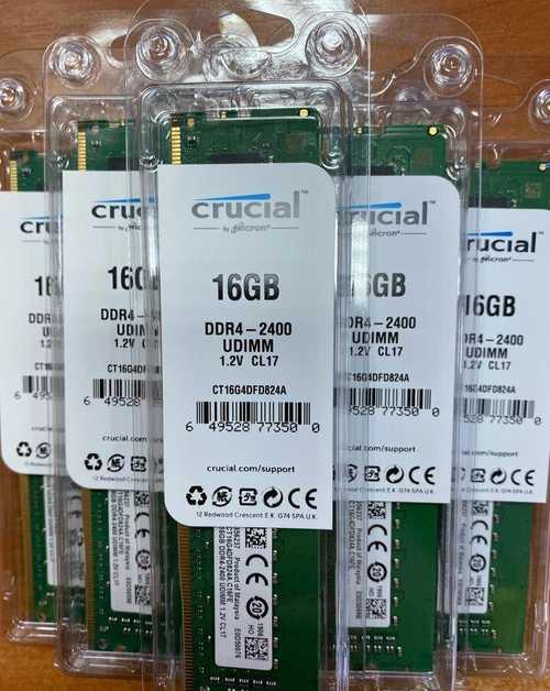 Новая память DDR4 16 gb Crucial 2400 несколько шт