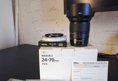 Объектив Nikon Z 24-70mm f/4 S + UV-фильтр hoya