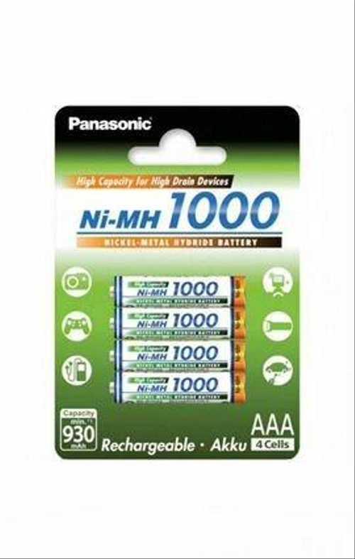 Аккумуляторы AAA Panasonic 1000