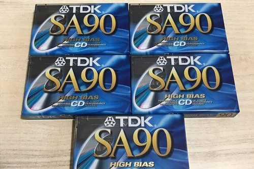 Аудиокассеты TDK SA90 новые 5 штук