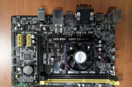 Материнская плата asus AM1M-A c процессором