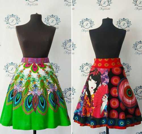 Desigual Новые Юбки Миди Хлопок вышивка 44-46