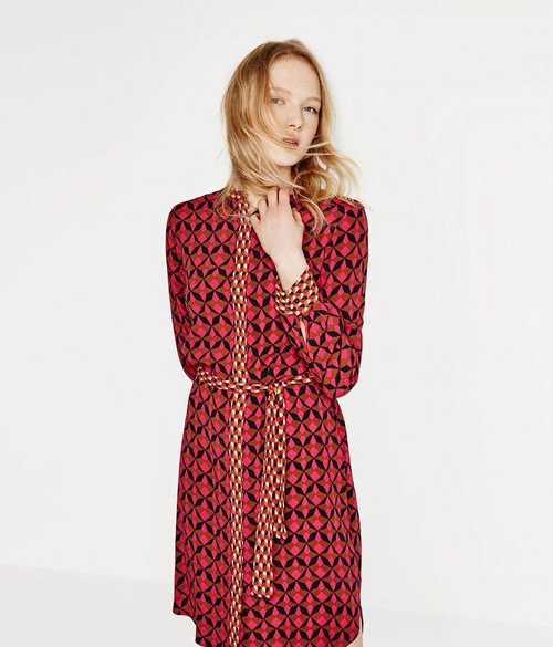 Платье летнее в ромбик розовое Zara