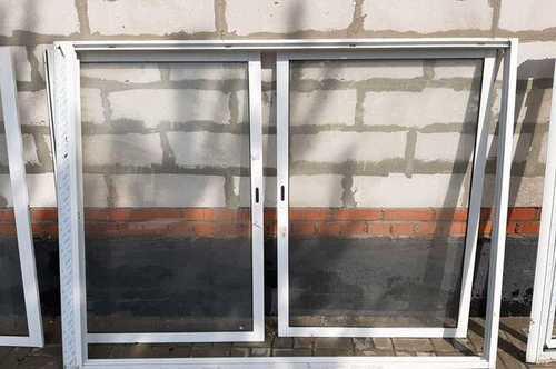 Окна алюминиевые раздвижные с рамой 196мм*150мм