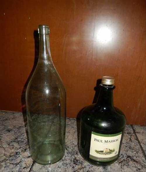 Бутыль четверть старинная + 3л. бутылка