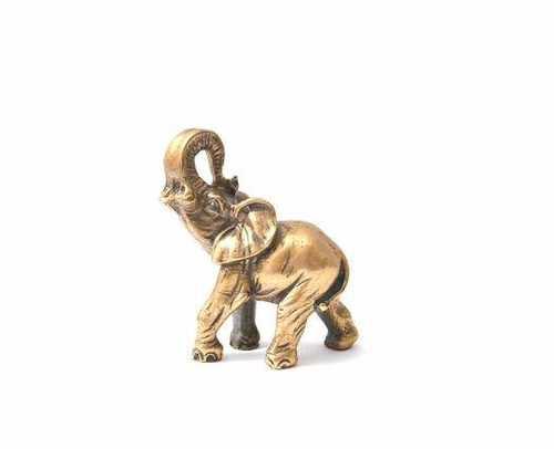 Сувенир, слон с поднятым хоботом, бронза
