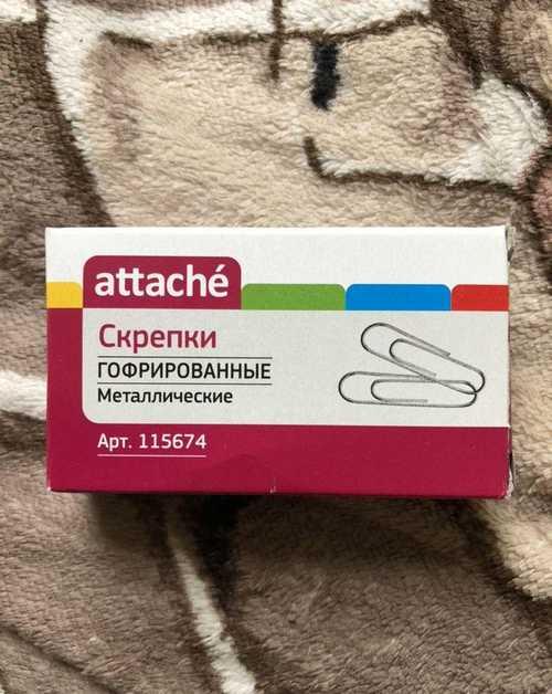 Зажимы для бумаг attach, dolce costo, скрепки