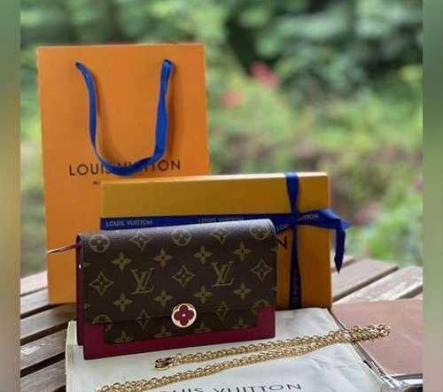 Клатч Louis Vuitton Flore кошелёк на цепочке lv