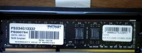 Память Patriot PSD34G13332, DDR-3, 4Gb