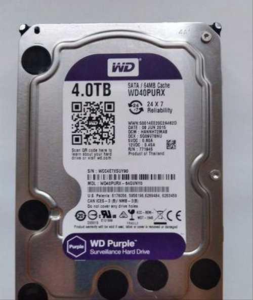 Wd purple wd40purx. WD Purple 4tb (wd40purx).