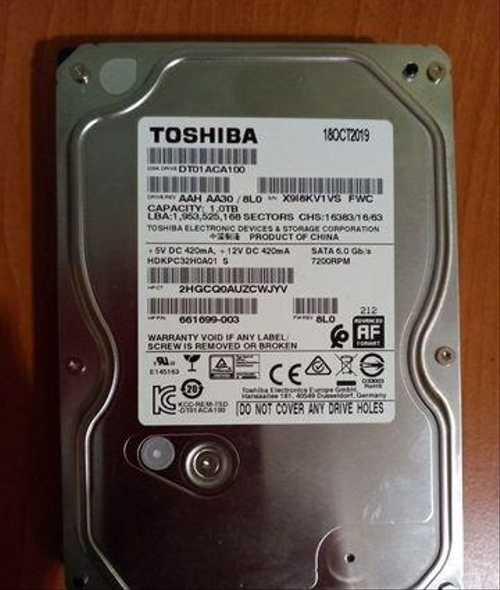 Жесткий диск 3.5 Toshiba DT01ACA100 новый