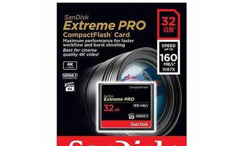 Sandisk extreme PRO compactflash 160MB/S 32GB