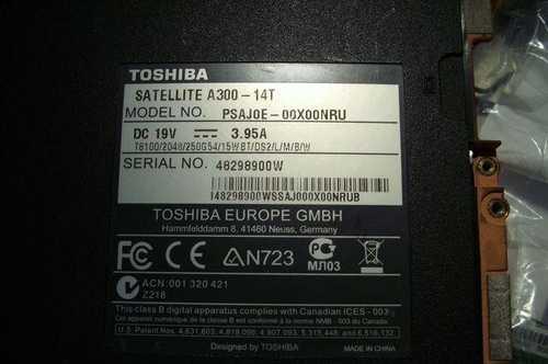 Ноутбук Toshiba A300-14T в разборке с проблемами