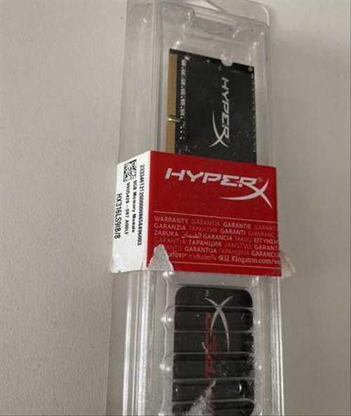 Озу sodimm ddr3l Kingston hyperx 8gb новая