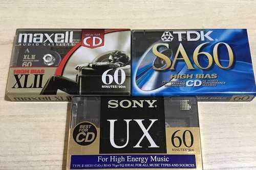 Аудиокассета Maxell, TDK, Sony хром 60 минут под з