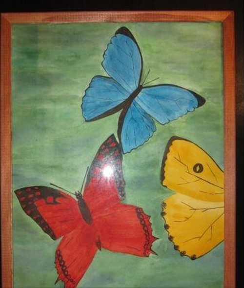 Картина Бабочки , акварель