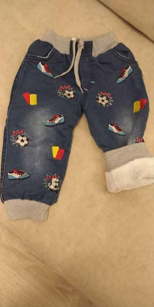 Утепленные джинсы для мальчика разм. 80-92