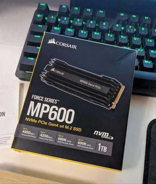 SSD Corsair Force MP600 1тб, M.2 2280, NVMe