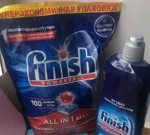 Таблетки для посудомойки Finish+ополаскивать