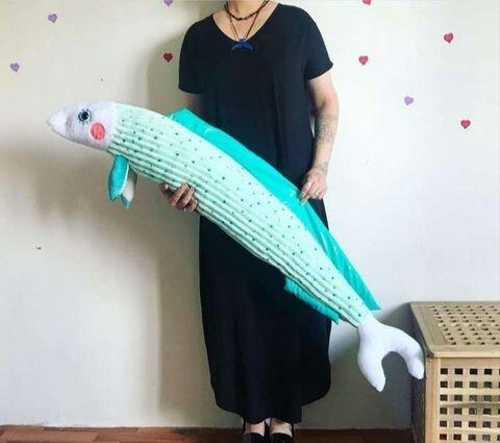 Огромная дизайнерская подушка рыба 130см