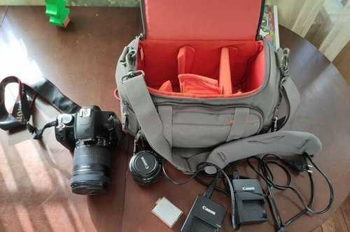 Фотоаппарат canon 450d, 2 объектива и сумка, 2 зар