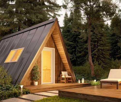 Треугольный дом дача. A-frame house finha a100s22