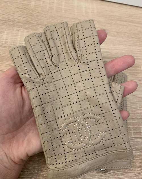 Кожаные перчатки Chanel, размер 6,5