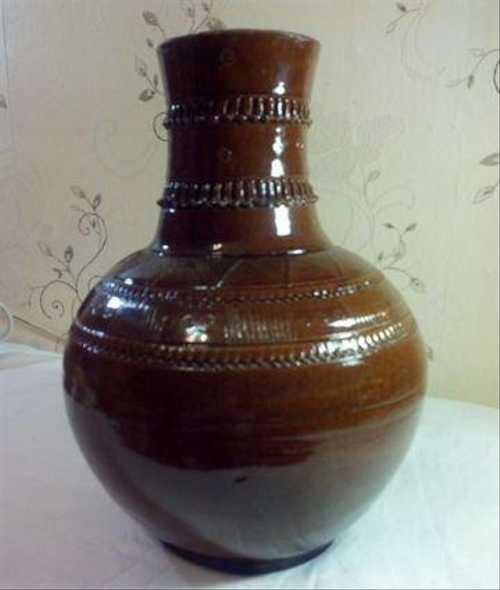 Глиняная интерьерная ваза ручной работы (керамика)