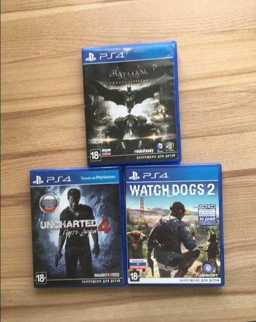 Watch dogs 2, uncharted 4, batman:arkham Knight