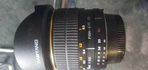 Объектив Samyang 8mm F3.5 fish-EYE CS на Nikon