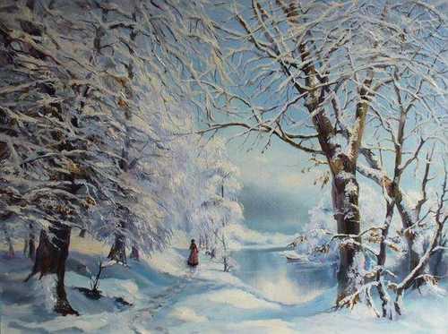 Картина "Прогулка по первому снегу."