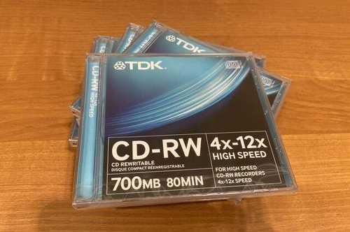 Диск CD-RW TDK 700MB 4/12X high speed новый