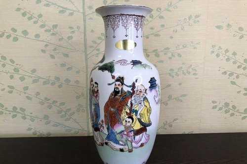 Антикварная большая фарфоровая ваза старый Китай