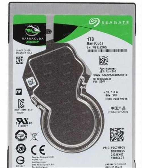 Новый HDD seagate ST1000LM048, 1тб, 5400 об/мин