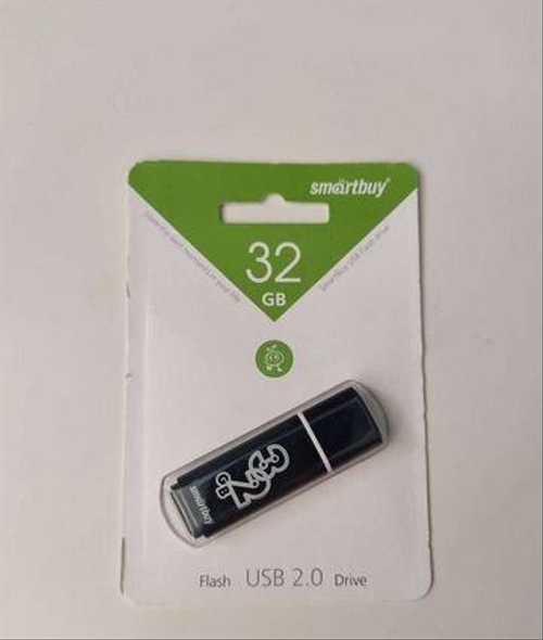 Флешка usb 32гб Smartbuy Glossy Series чёрная