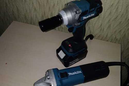 Гайковерт makita & ушм болгарка makita 125 с регул
