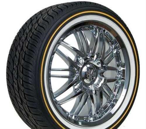215/70R17 Vogue Tyre Whitewall W/Gold Tire широкая белая полоса и золотая у...