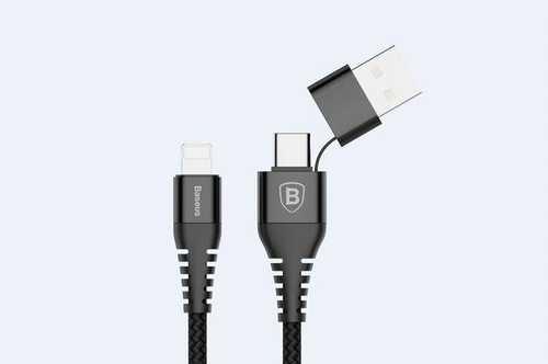 Кабель 3 в 1 Lighting/Type-C/USB