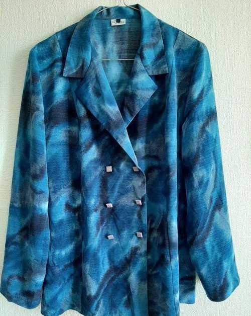 Синяя блузка - легкий пиджак 50 р-р XL