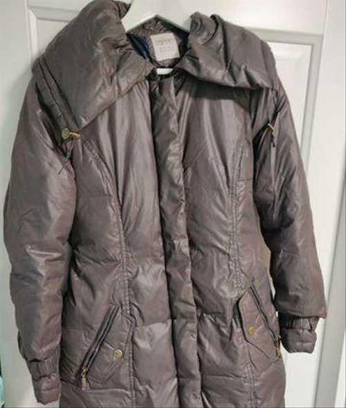 Esprit пуховое пальто с поясом зимнее М