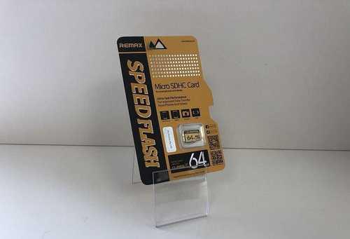 Карта памяти remax Карта Mircro SD Card 64GB C10 А