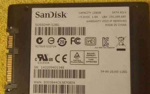 Жёсткий диск ssd SanDisk sdssd hp - 128gb