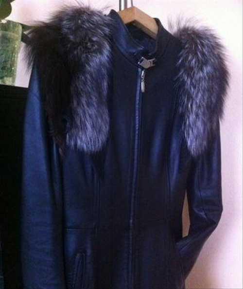 Кожаное пальто жилетка