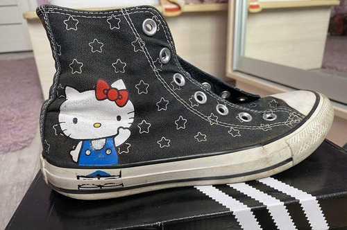 Кеды Converse Hello Kitty высокие чёрные
