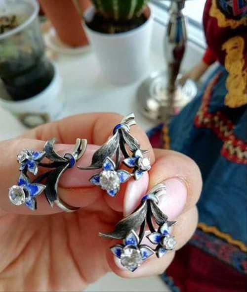 Винтажный серьги и кольцо