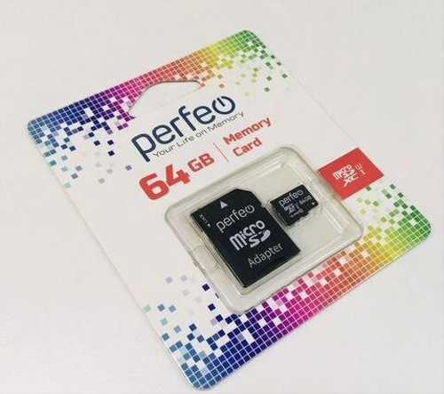 Карта памяти 64GB micro sdxc class 10 UHS-I Perfeo