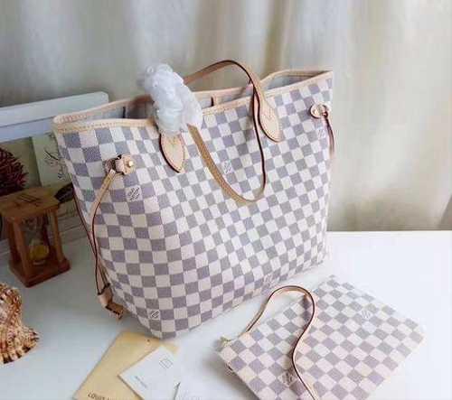 LV неверфул сумка шопер белого цвета