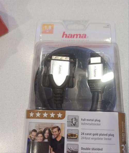 Кабель DVI-D (m) - hdmi (m) 1.8м hama