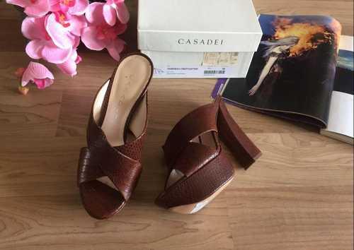 Новые удобные кожаные сабо Casadei (оригинал)