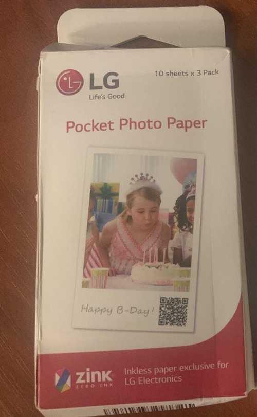 Фотобумага для карманного принтера LG